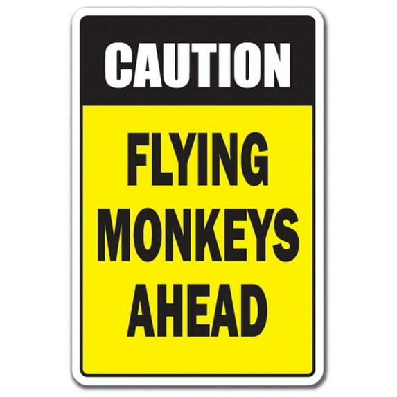 8 x 12 in. Caution Flying Monkeys Ahead Decal - Animalparking - Walmart.com