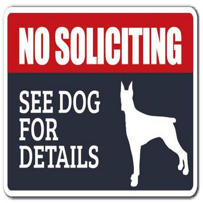 8 x 12 in. Decal - No Soliciting See Dog for Details - Dog Animal ...