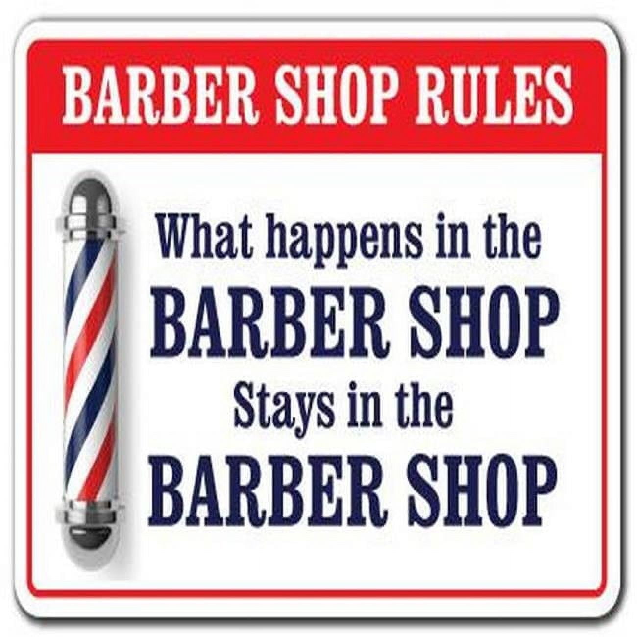 8 x 12 in. Decal - What Happens in the Barber Shop - Men Club Haircut ...