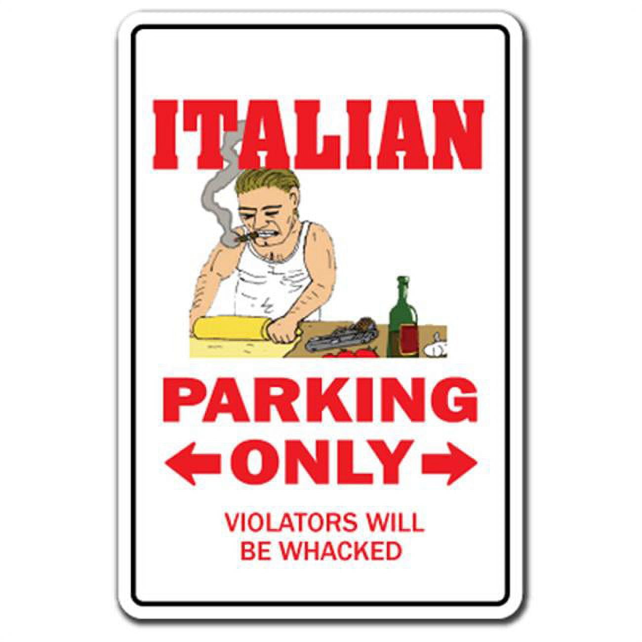 8 x 12 in. Italian Decal - Parking Italy Mafia Mobster Food Pizza Mob ...