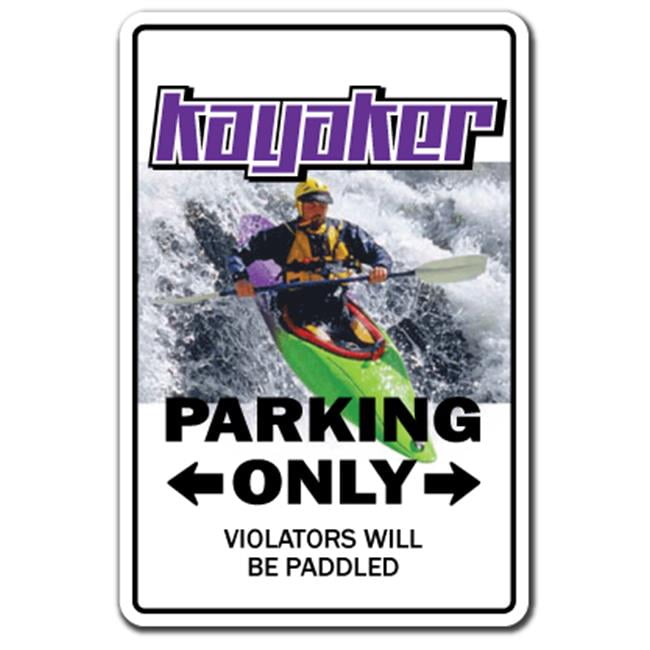 8 x 12 in. Kayaker Decal Parking Decals - Boat Oar Paddle Kayak Boater ...