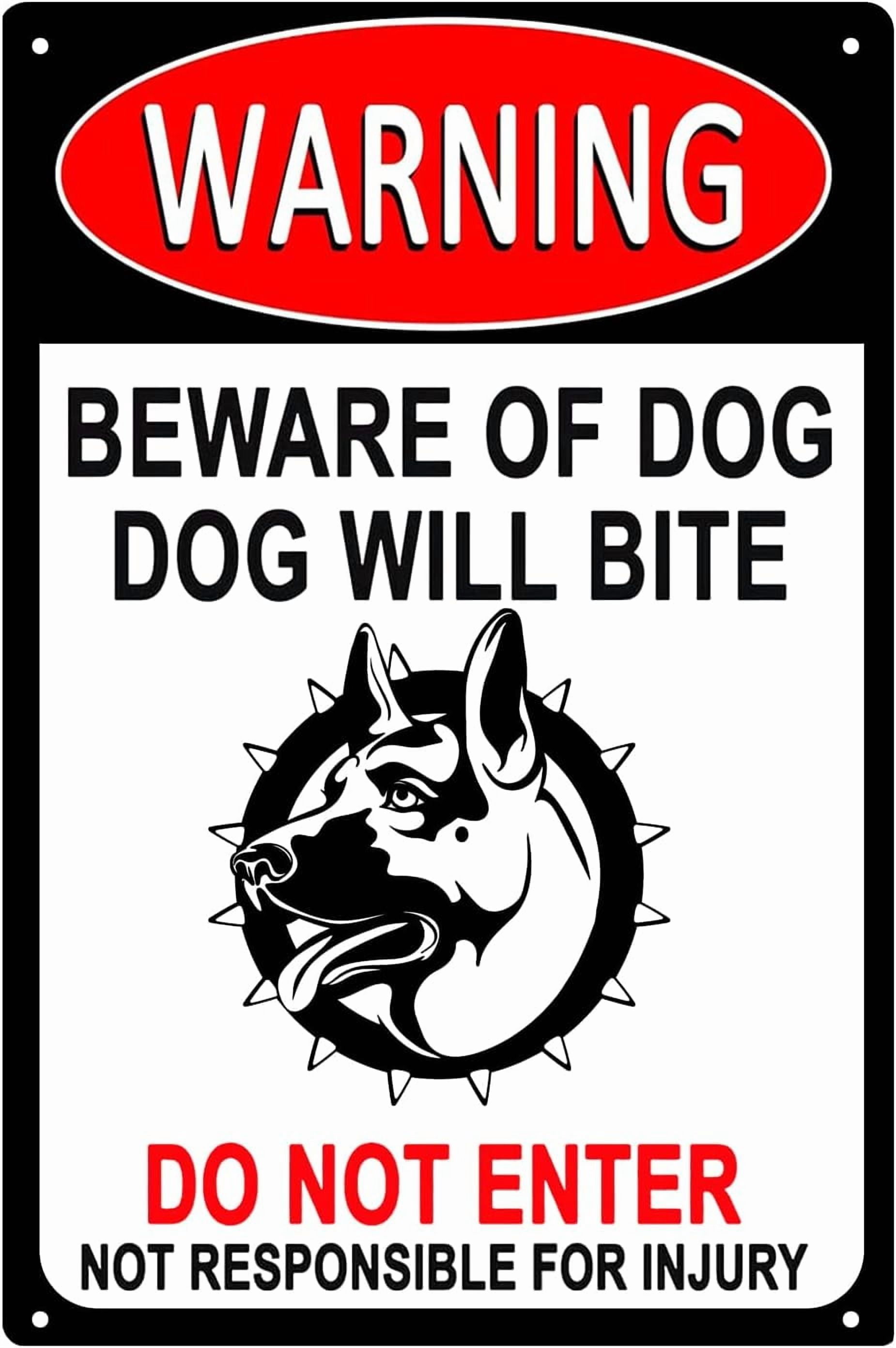 8 x 12 in Metal Tin Sign - Aluminum Warning Signs Beware of Dog Signs ...