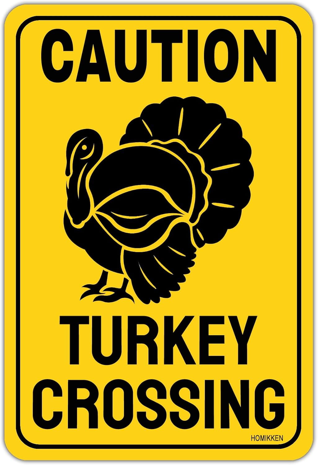 8 x 12 in Metal Tin Sign - Turkey Crossing Sign Metal Tin Signs Street ...