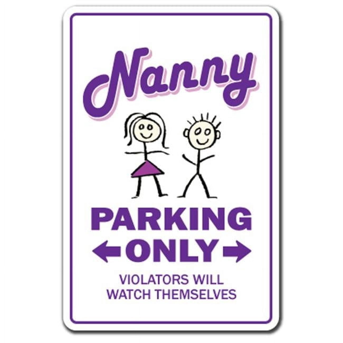 8 x 12 in. Nanny Decal - Parking Baby Sitter Grandmother Babies ...