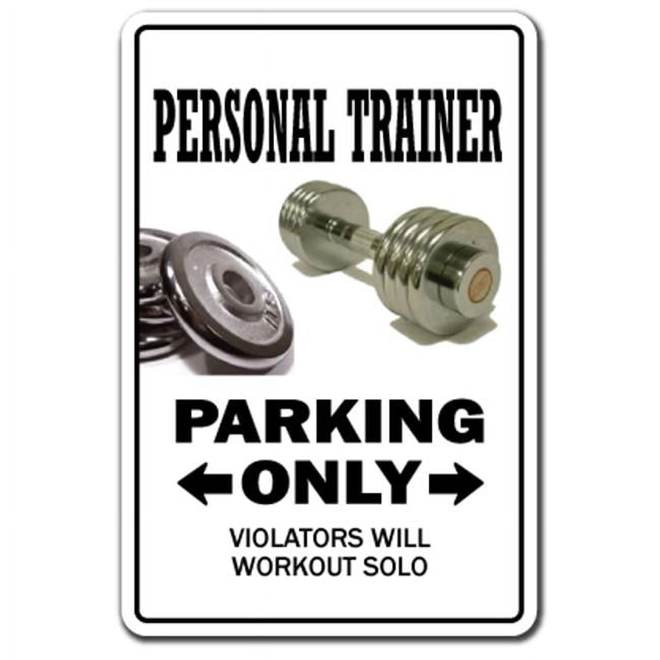8 x 12 in. Personal Trainer Decal - Parking Weights Gym Fitness Workout ...