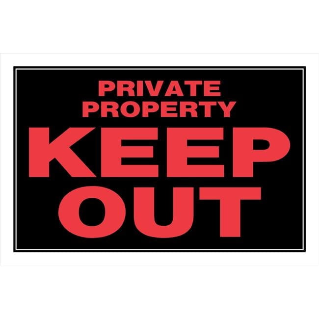 8 x 12 in. Red & Black Plastic Private Property Keep Out Sign - Walmart.com