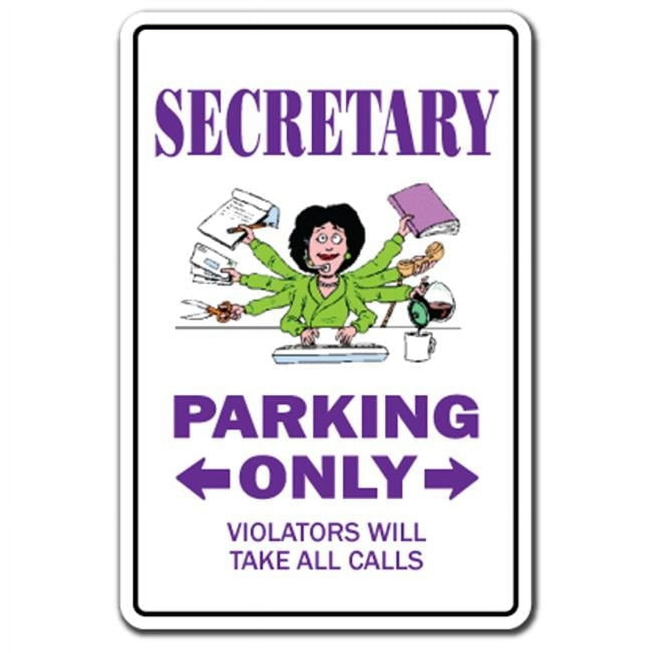 8 x 12 in. Secretary Decal Parking Decals - Administrative Assistant ...