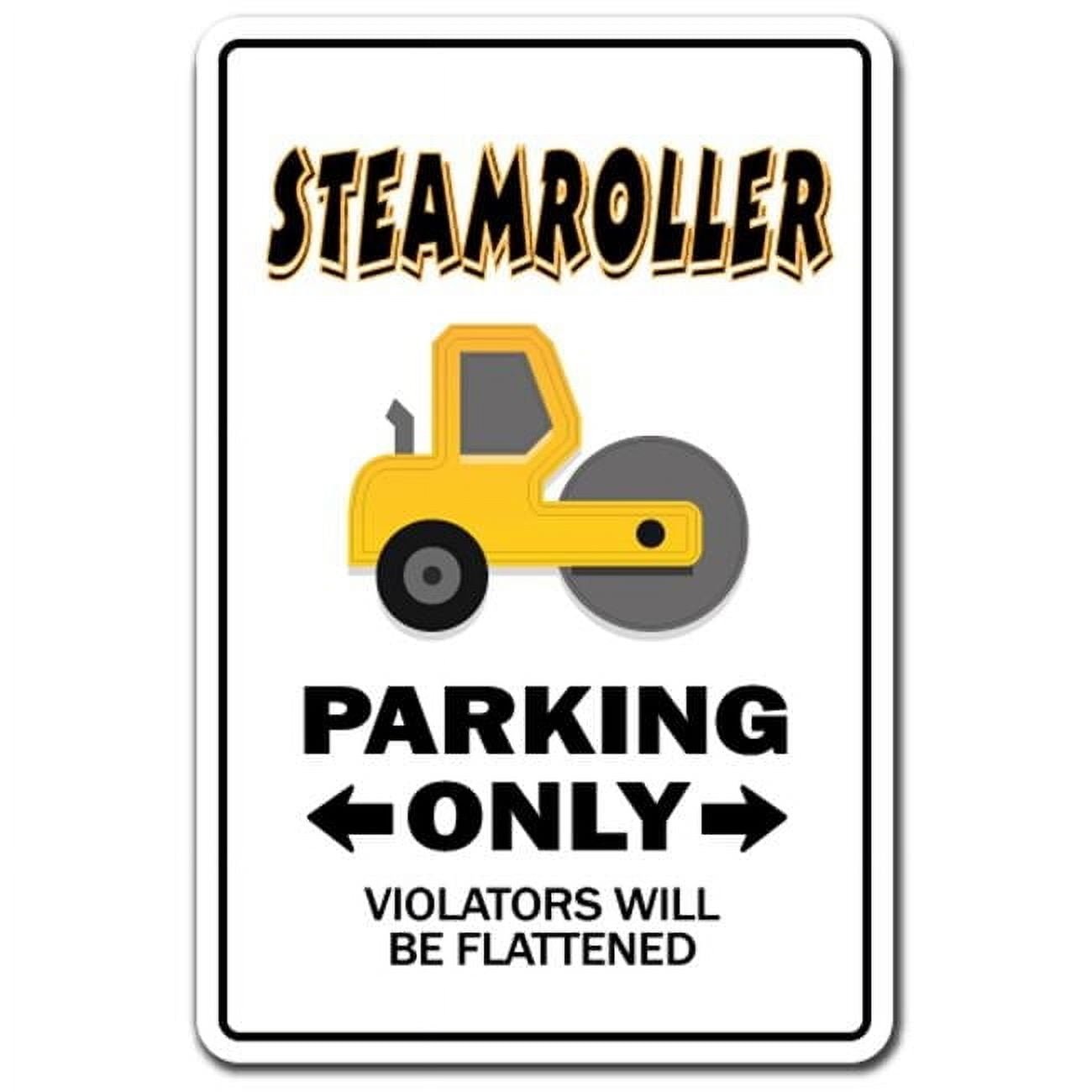 8 x 12 in. Steamroller Sign - Heavy Equipment Operator Highway Crew ...