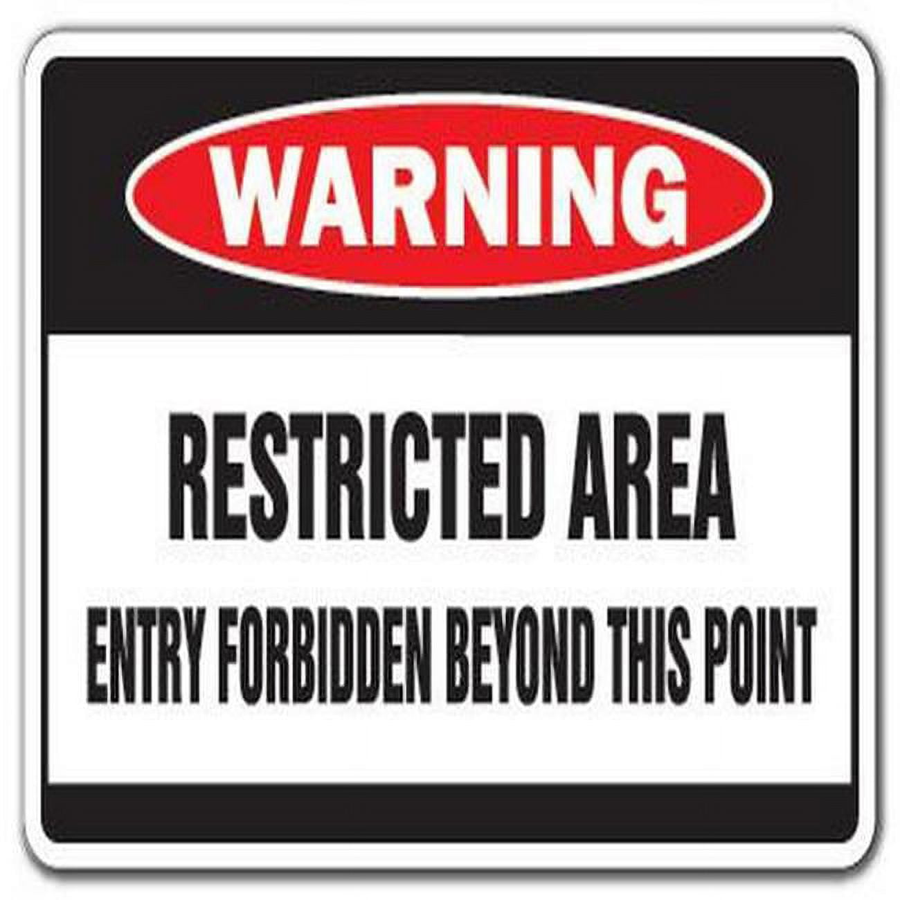 8 x 12 in. Warning Decal - Restricted Area - No Entry Keep Out Decals ...