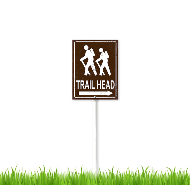 8 x 12 inch Campground Stakes Trail Head Yard Sign Decorative Plant ...