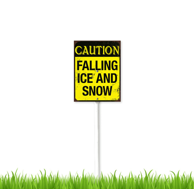 8 x 12 inch Caution Falling Ice And Snow Sign with Stake,Decorative ...