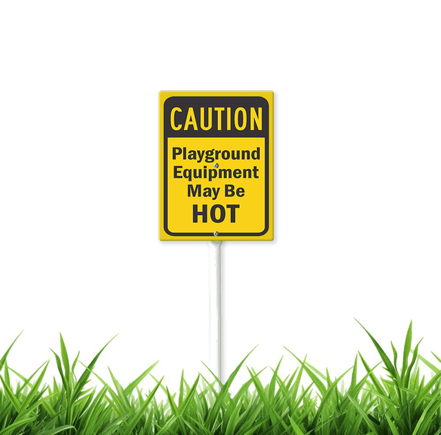 8 x 12 inch Caution - Playground Equipment May Be Hot Yard Sign With ...