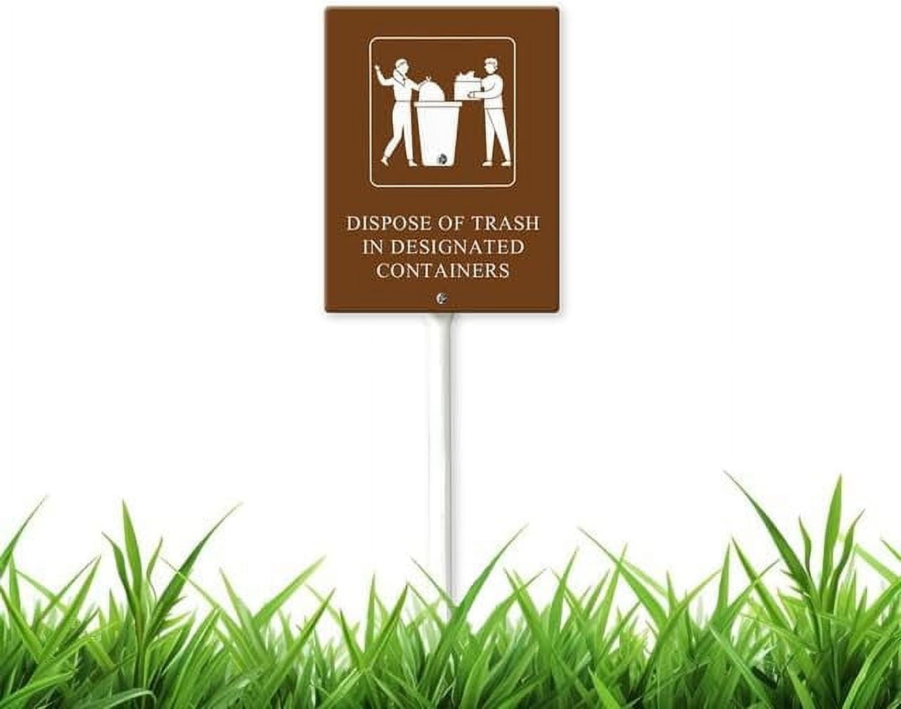 8 x 12 inch Dispose Of Trash In Designated Containers Yard Sign for ...