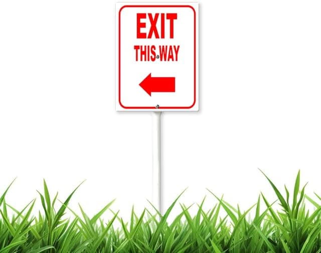 8 x 12 inch Exit This Way - Left Arrow Yard Sign for Pathway, Driveway ...