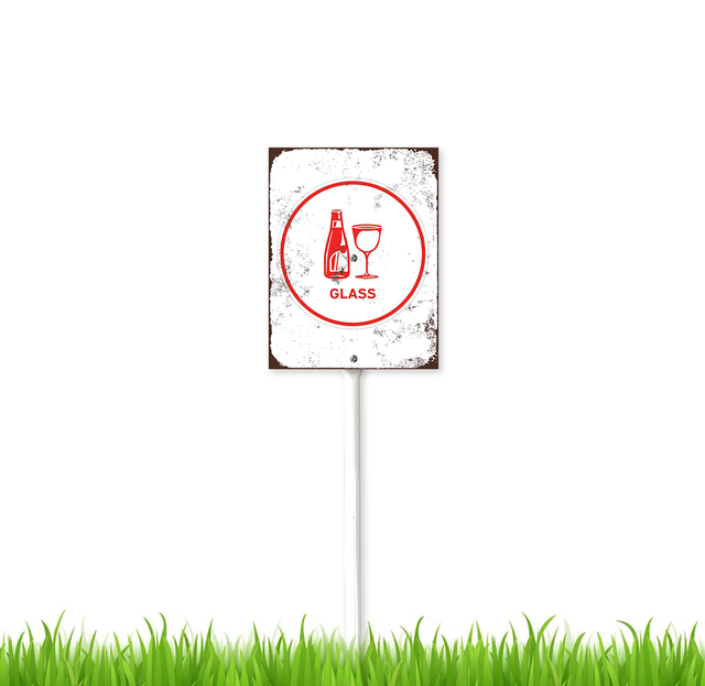 8 x 12 inch Garbage Classification Sign with Stake,Decorative Plant ...