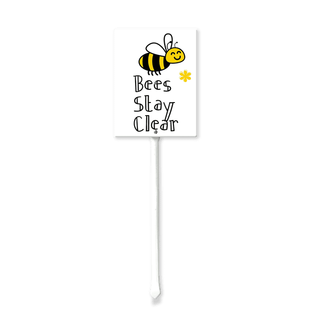 8 x 12 inch Garden Stakes Caution Bees Stay Clear - Honey Bee Yard Sign ...