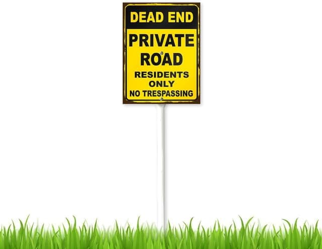 8 x 12 inch Garden Stakes Dead End Private Road Yard Sign Decorative ...