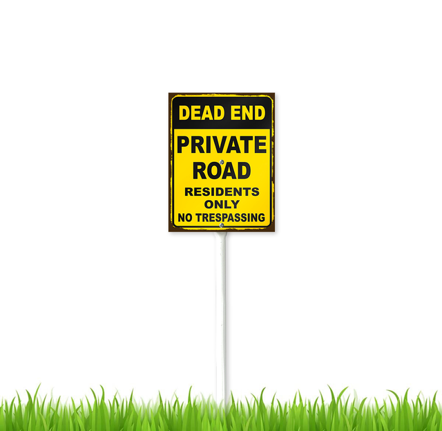 8 x 12 inch Garden Stakes Dead End Private Road Yard Sign Decorative ...