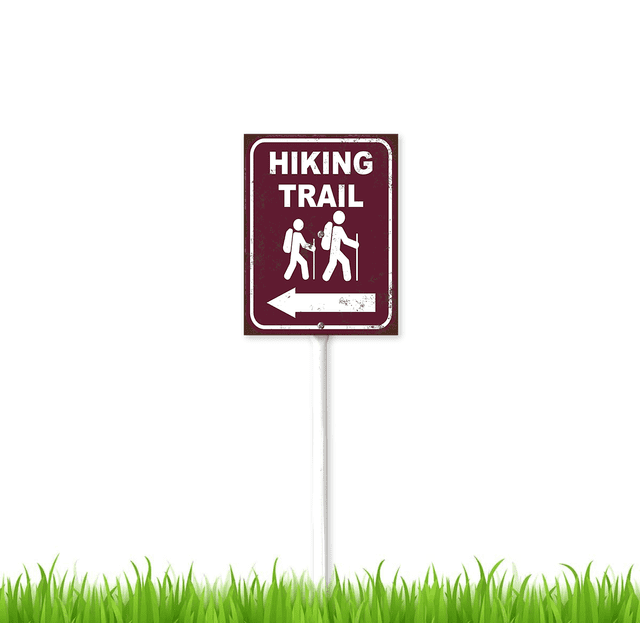 8 x 12 inch Hiking Trail Left Arrow Camping Outdoor Safety Stake Lawn ...