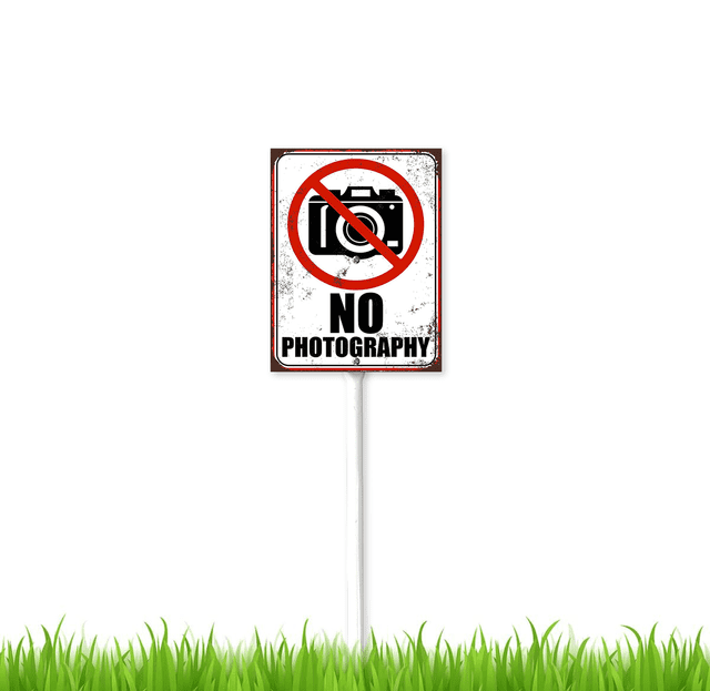 8 x 12 inch No Photography Sign, No Photography Yard Sign Stake Lawn ...