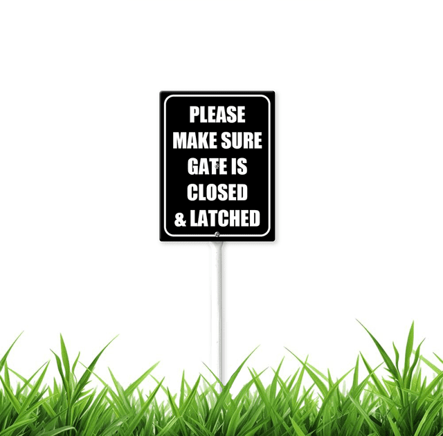 8 x 12 inch Please Make Sure Gate Is Closed And Latched Yard Sign With Stakes Outdoor Lawn Yard ...
