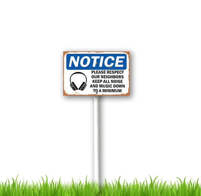 8 x 12 inch Please Respect Our Neighbors Yard Sign Stakes Outdoor Lawn ...