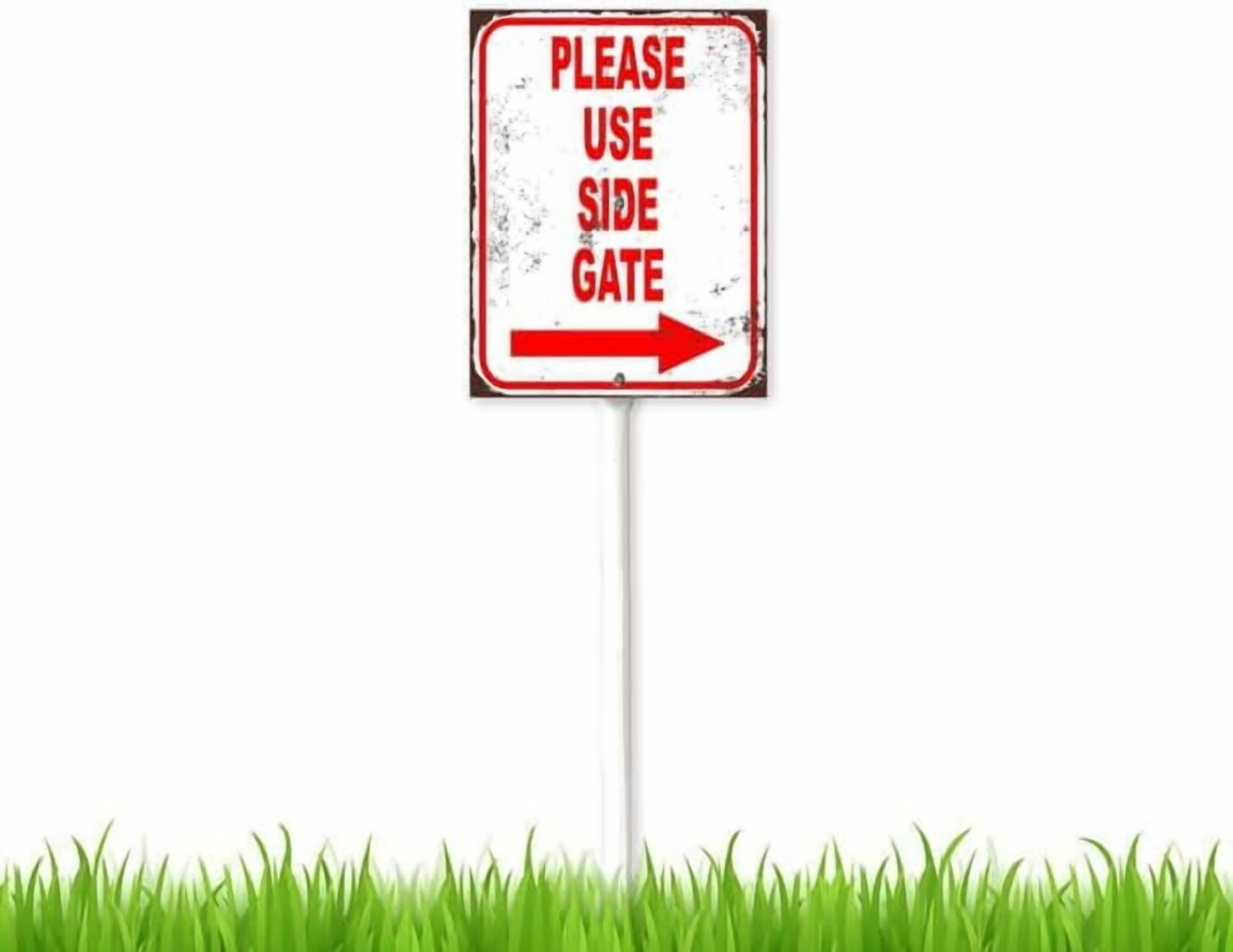 8 x 12 inch Please use side gate Right Arrow Sign with Stake,Decorative ...