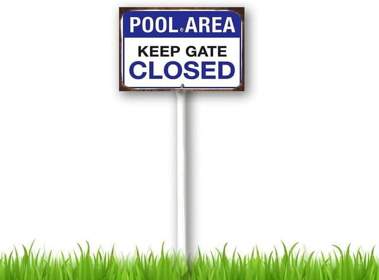 8 x 12 inch Pool Area Keep Gate Closed Pool Yard Sign Stakes Outdoor ...
