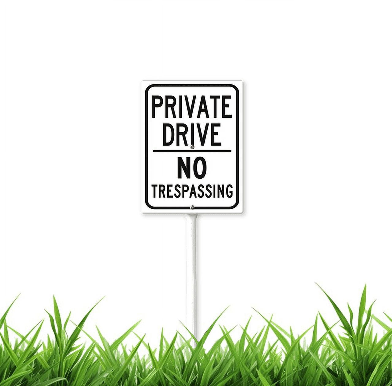 8 x 12 inch Private Drive Sign, No Trespassing Yard Sign With Stakes ...
