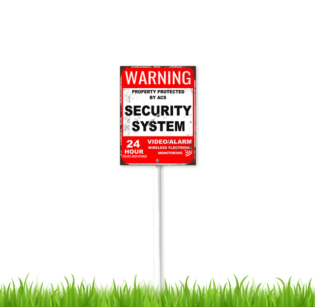 8 x 12 inch Property Protected by ACS Security System Video Alarm ...