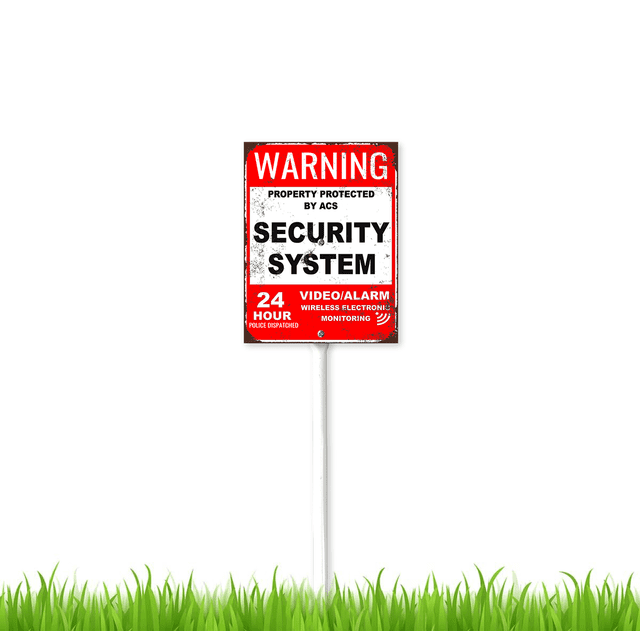 8 x 12 inch Property Protected by ACS Security System Video Alarm ...