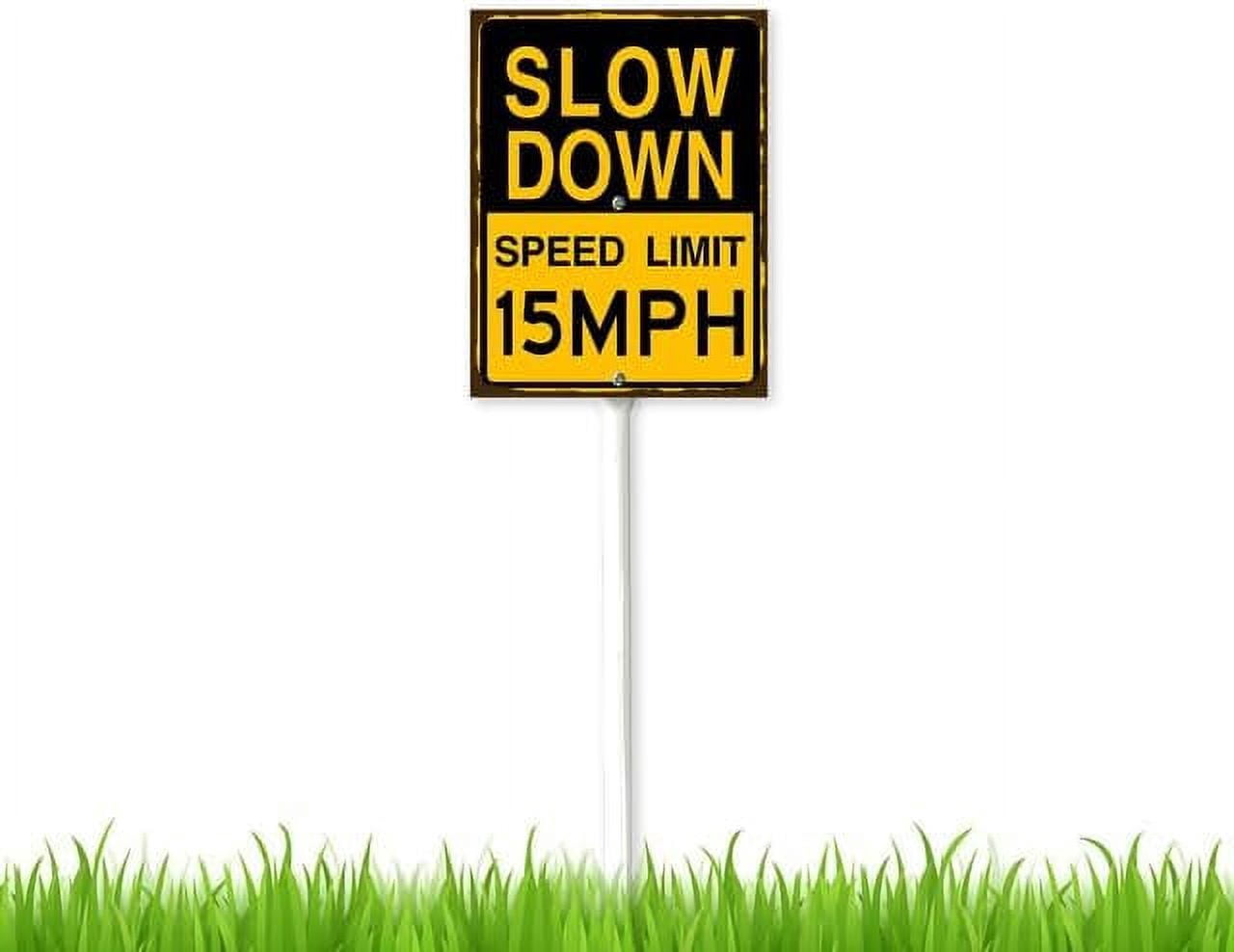 8 x 12 inch Slow Down Speed Limit 15 MPH Yard Sign Decorative Plant ...