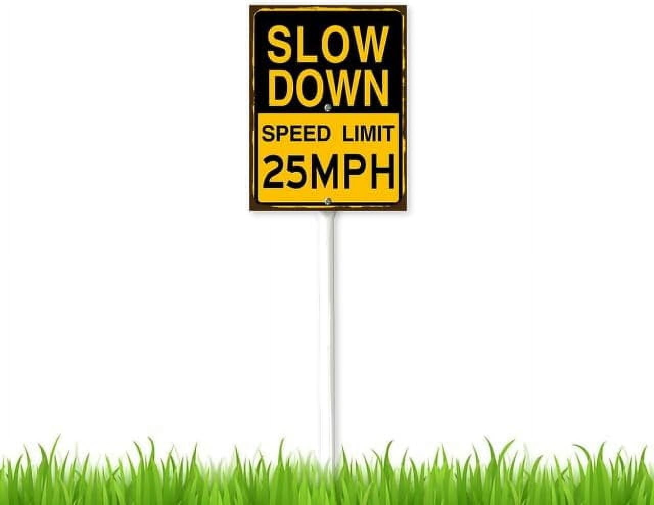 8 x 12 inch Slow Down Speed Limit 25 MPH Yard Sign Decorative Plant ...
