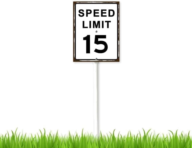 8 x 12 inch Speed Limit 15 MPH Yard Sign Decorative Plant Stake Lawn ...