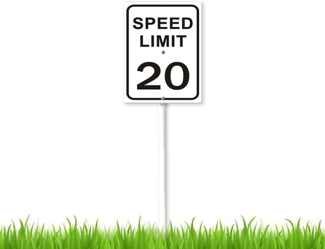 8 x 12 inch Speed Limit 20 MPH Slow Down Yard Sign Decorative Plant ...