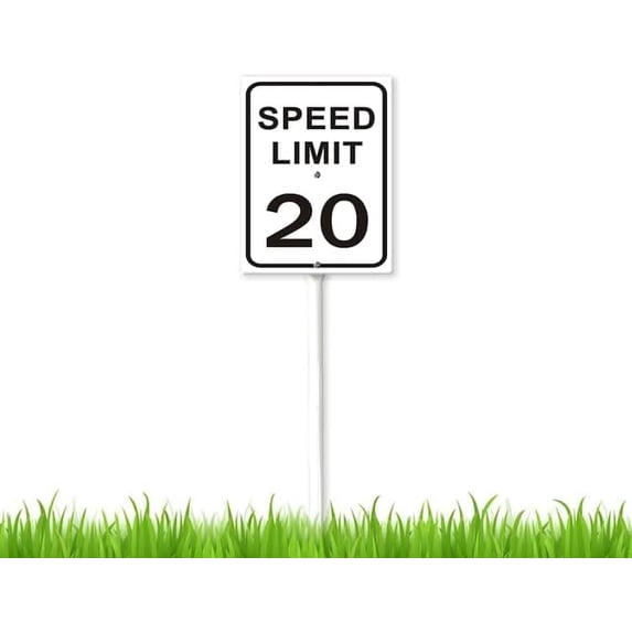 8 x 12 inch Speed Limit 20 MPH Slow Down Yard Sign Decorative Plant ...