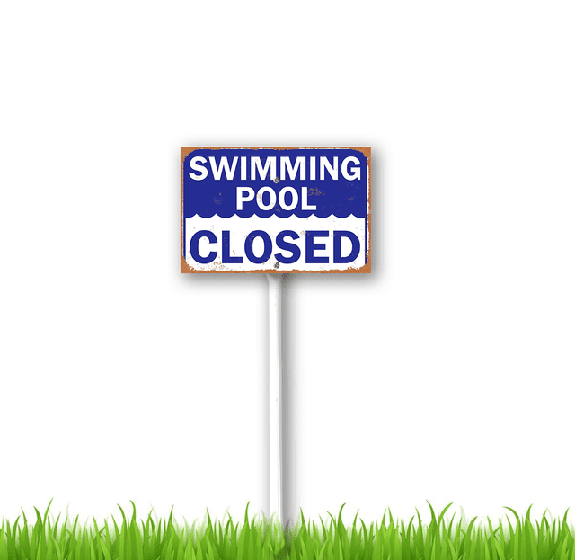 8 x 12 inch Swimming Pool Closed Yard Sign Stakes Outdoor Lawn Yard ...