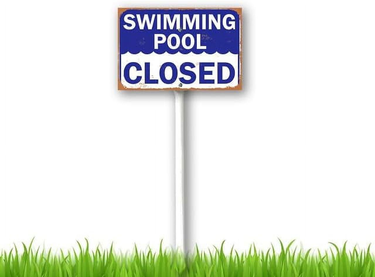 8 x 12 inch Swimming Pool Closed Yard Sign Stakes Outdoor Lawn Yard ...