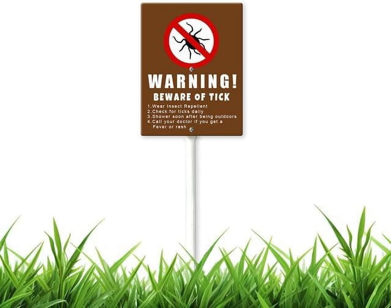 8 x 12 inch Warning Beware Of Ticks Yard Sign for Pathway, Driveway or ...