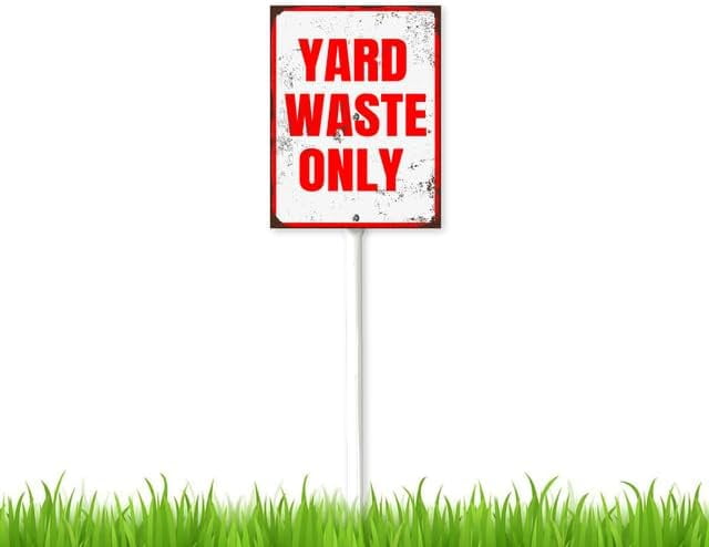 8 x 12 inch Yard Waste Only Sign with Stake,Decorative Plant Stake Lawn ...