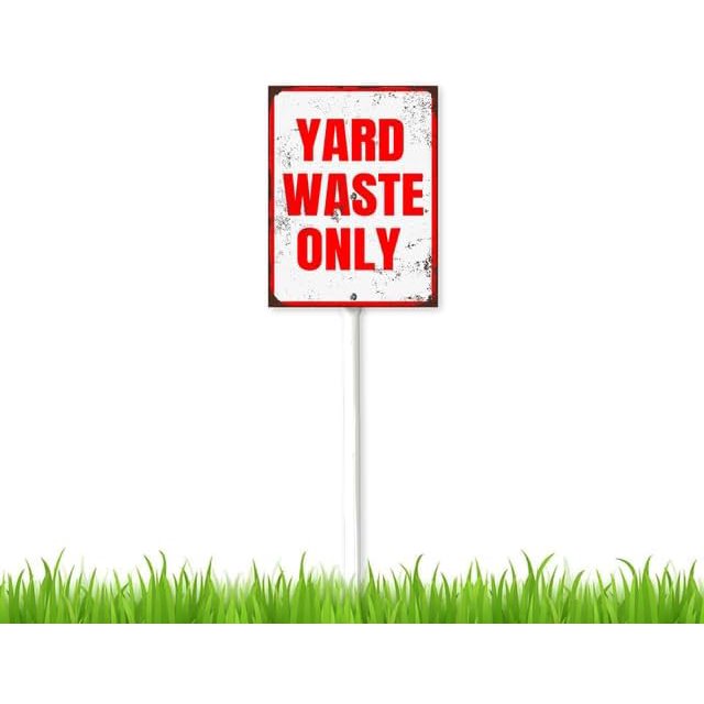 8 x 12 inch Yard Waste Only Sign with Stake,Decorative Plant Stake Lawn ...
