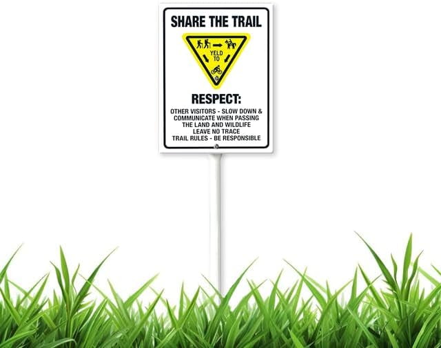 8 x 12 inch Yield To Hikers Horseback Riders Yard Sign for Pathway ...