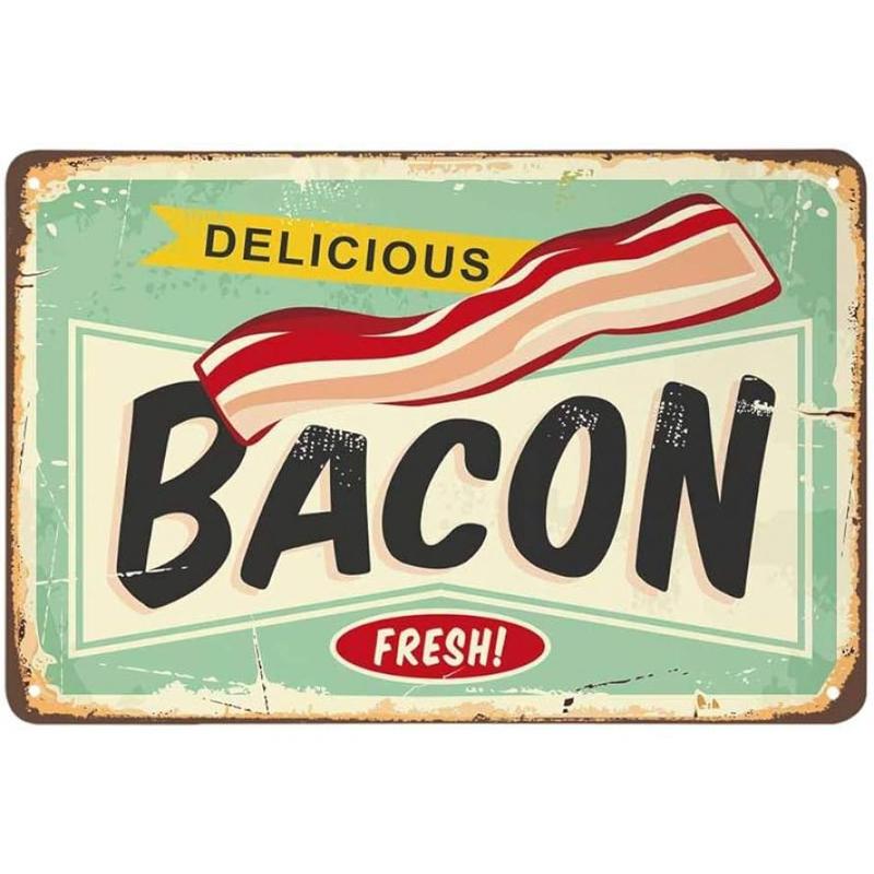 8 x 12inch Aobego bacon tin sign, delicious food meat vintage metal tin ...