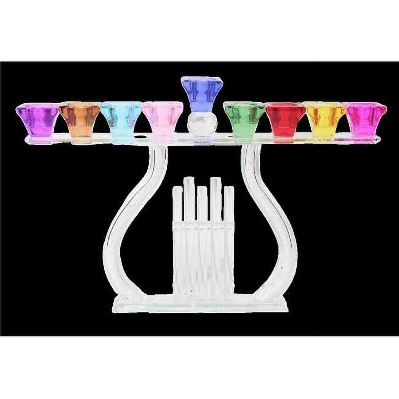8 x 14.5 in. Crystal Menorah with Colored Cups - Walmart.com