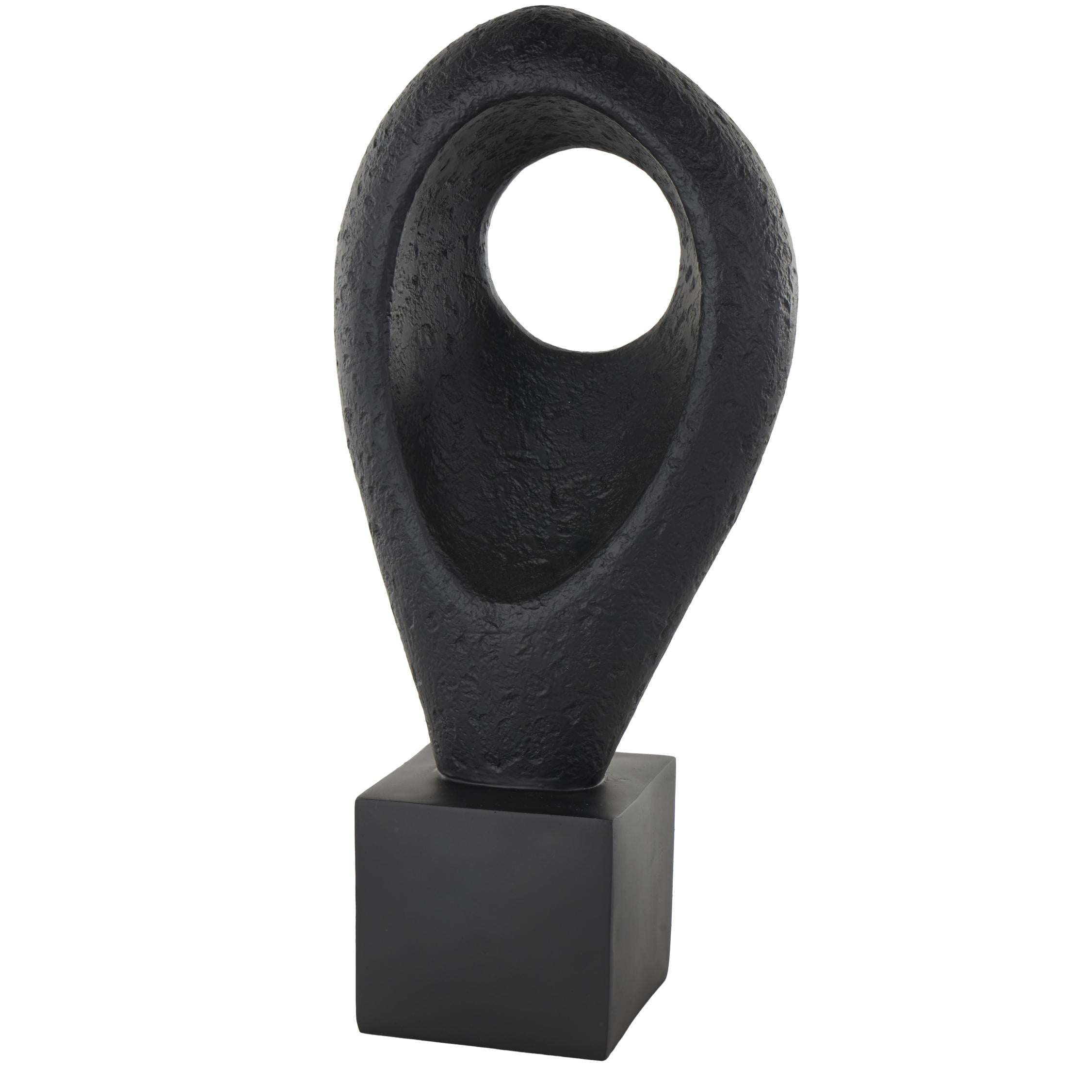DecMode Black Polystone Teardrop Sculpture - Home Decor - Walmart.com