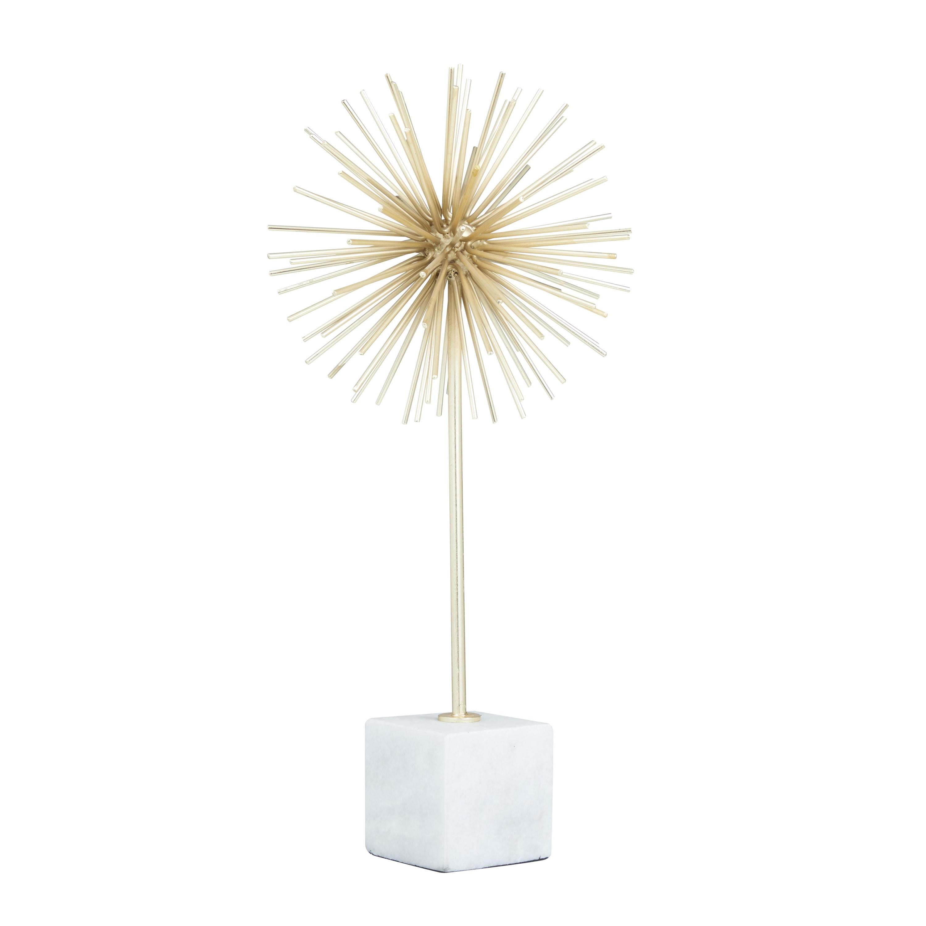 8" x 18" Gold Marble Starburst Sculpture with Marble Base, by ...