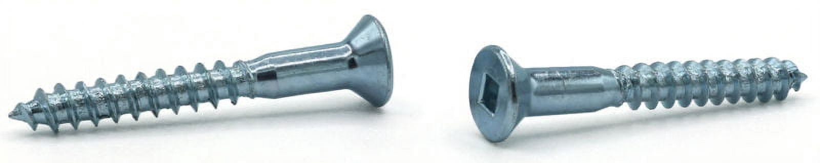 #8 x 2 1/2" Wood Screws / Square / Flat Head / Steel / Zinc - 1000 ...