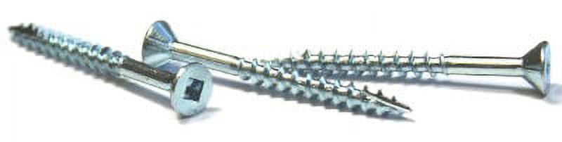 #8 x 2 1/4" Deep Thread Wood Screws / Square / Flat Head / Steel / Zinc ...