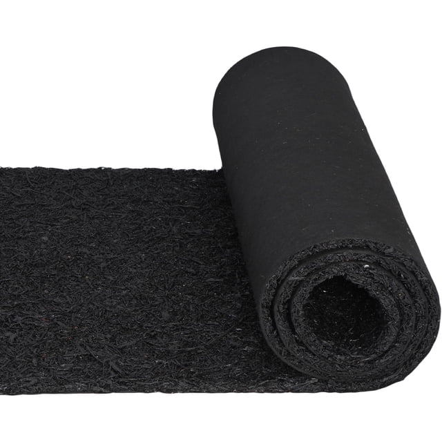 8' x 2' Black Mulch Mat, Recycled Rubber Mulch Mat Garden Barrier ...