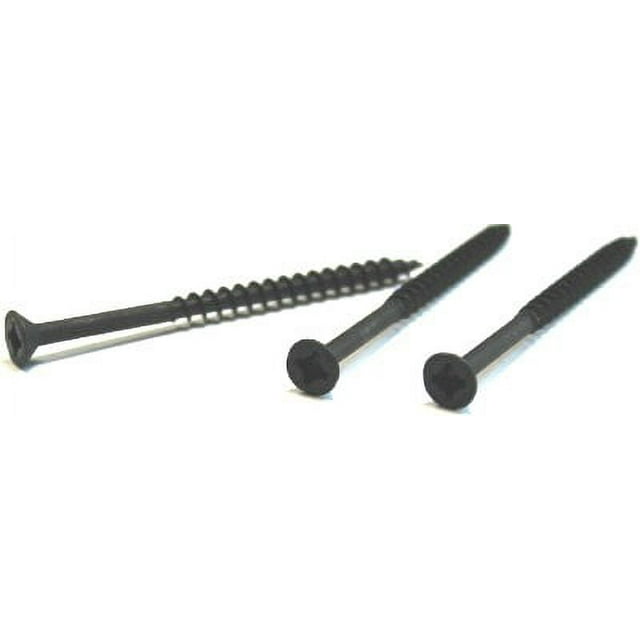#8 x 2" Deep Thread Wood Screws / Combo / Flat Head / Steel / Black ...